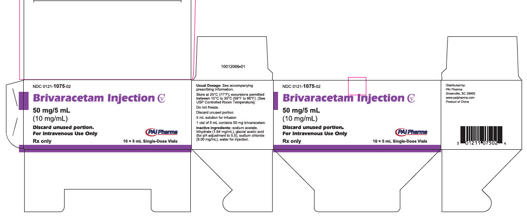 Brivaracetam Injection FDA Label - NDC 0121-1075
