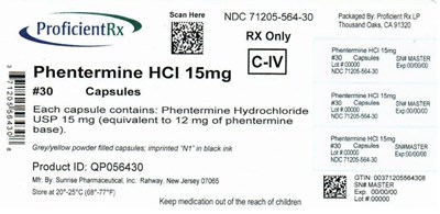 Phentermine Hydrochloride Product Images - NDC 71205-564