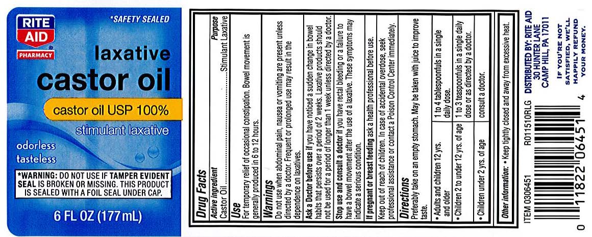 Rite Aid Castor Oil Liquid- Images NDC11822-0645