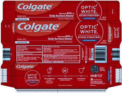 FDA Label for Colgate Optic White Stain Fighter With Baking Soda Paste ...