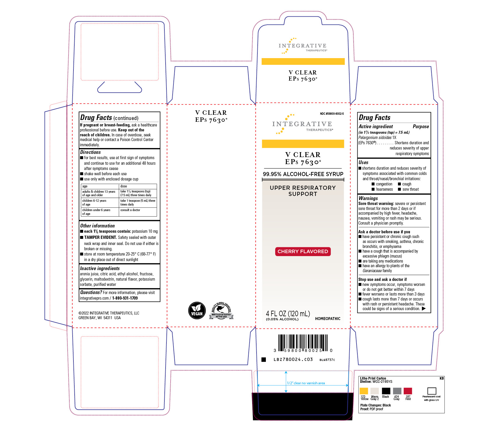 NDC 59800-8002 Viraclear Eps 7630 Cherry Flavor Liquid Oral Label ...