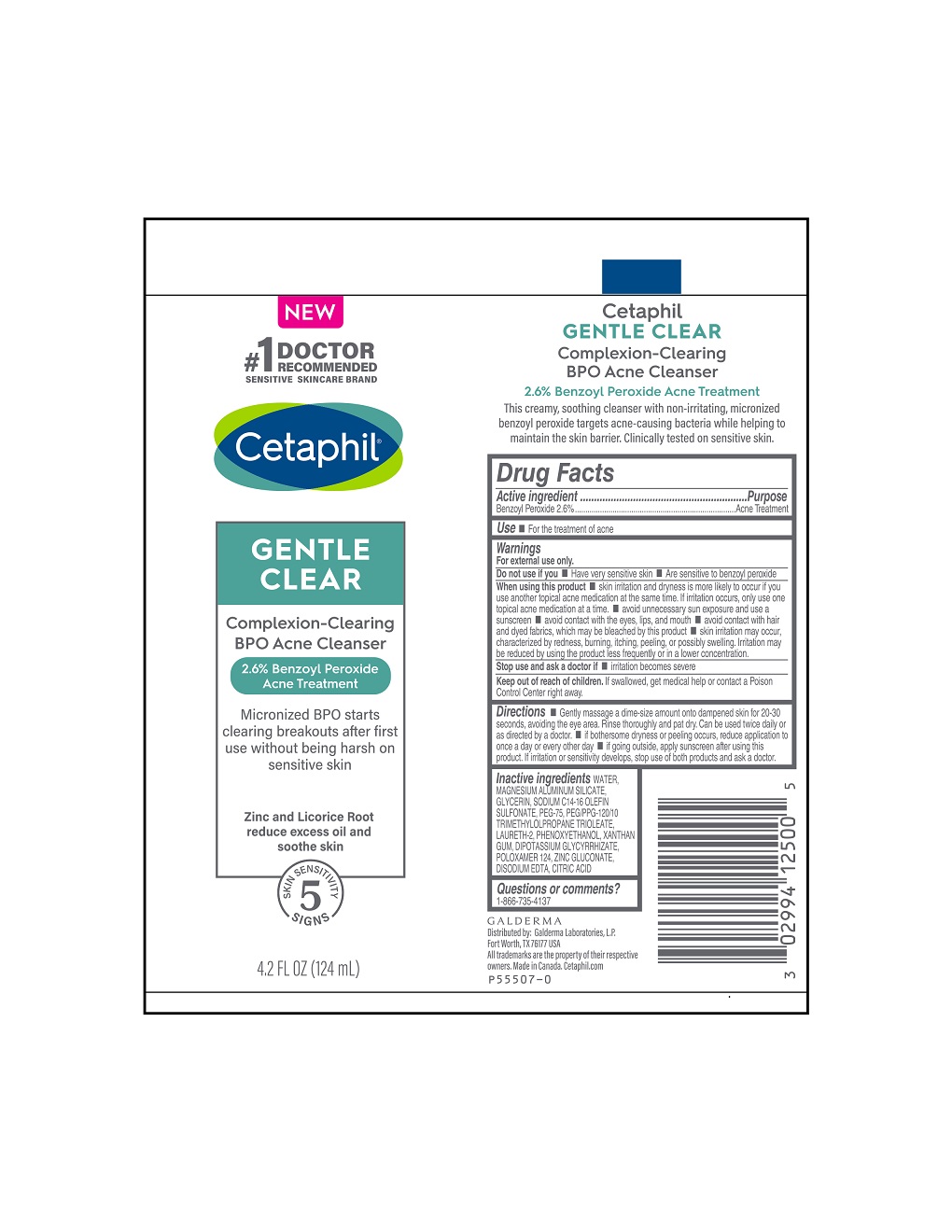 Cetaphil Gentle Clear Bpo Acne Cleanser- Images NDC0299-4125