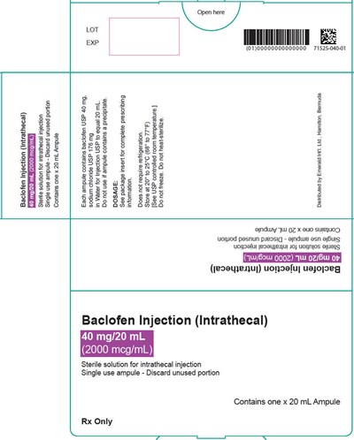 Product Images Baclofen (intrathecal) Photos - Packaging, Labels ...