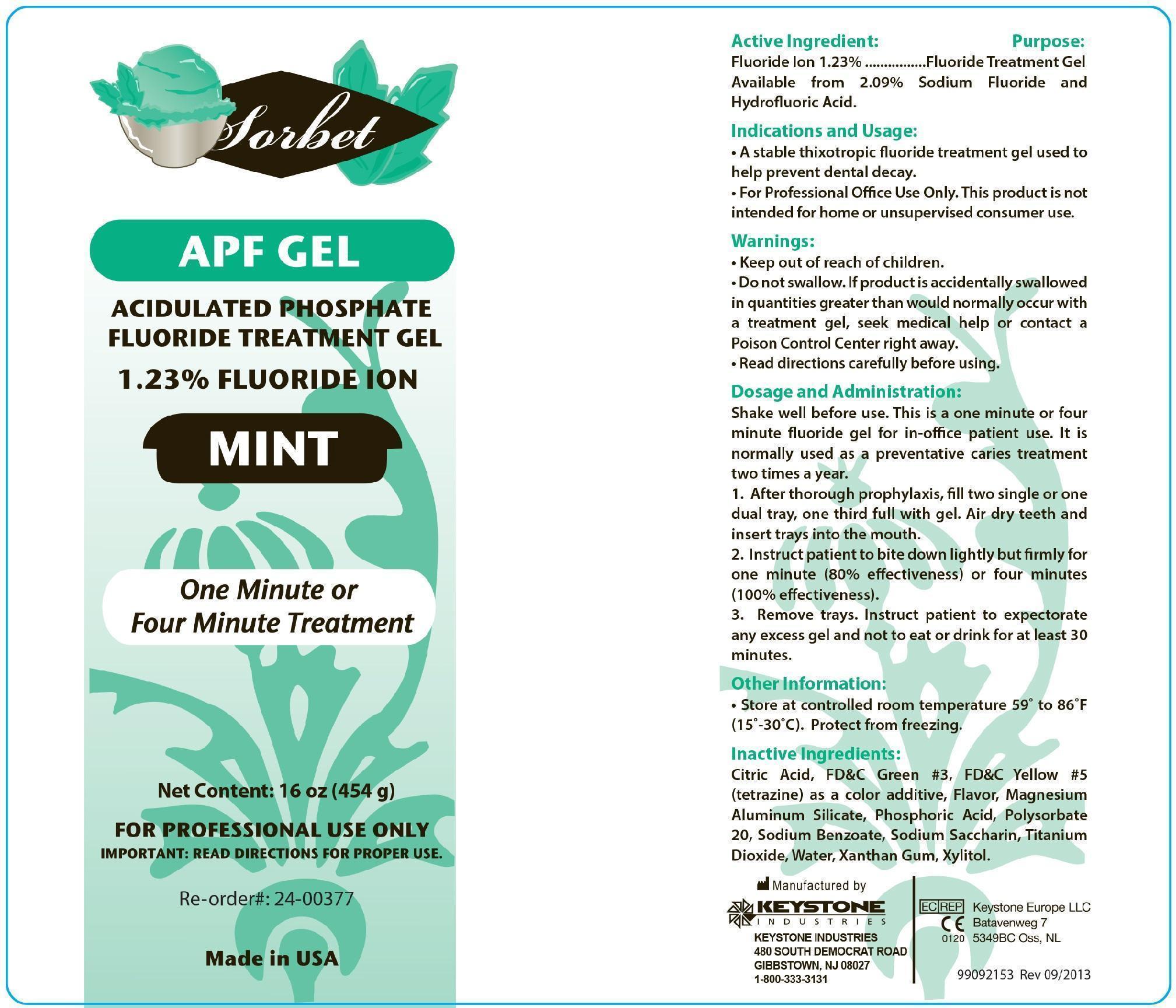 NDC 68400-708 Sorbet Apf Gel Dental