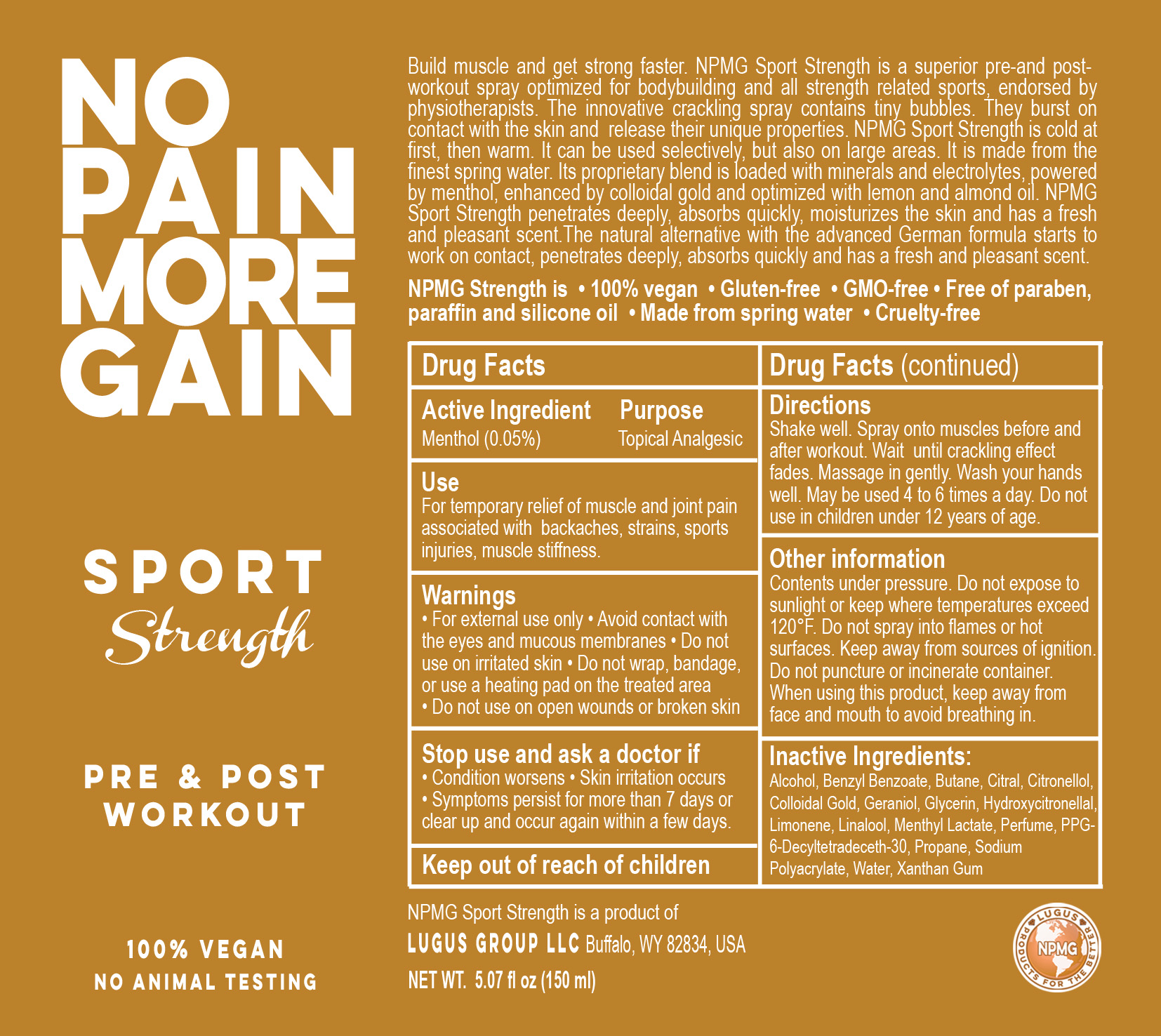 Product Images No Pain More Gain Photos - Packaging, Labels & Appearance