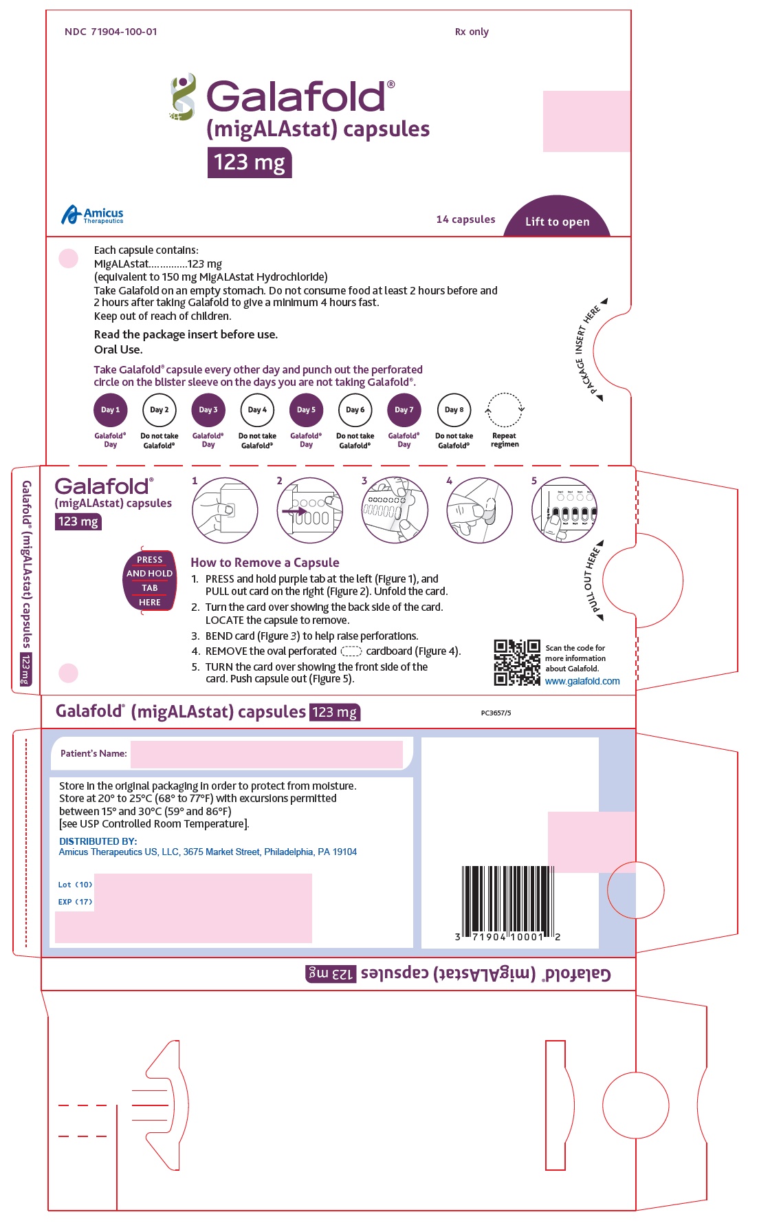 Galafold Capsule Product Images - NDC 71904-100