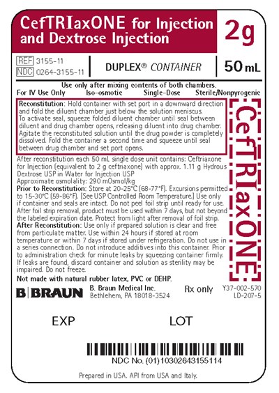 NDC 0264-3153 Ceftriaxone And Dextrose Ceftriaxone