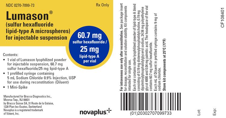 NDC 0270-7099 Lumason Sulfur Hexafluoride