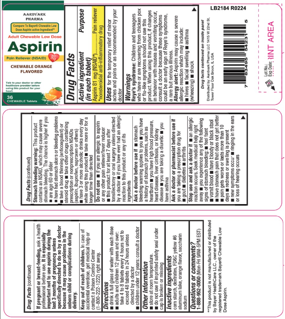 Aspirin 81mg Tablet, Chewable- Images NDC83139-288