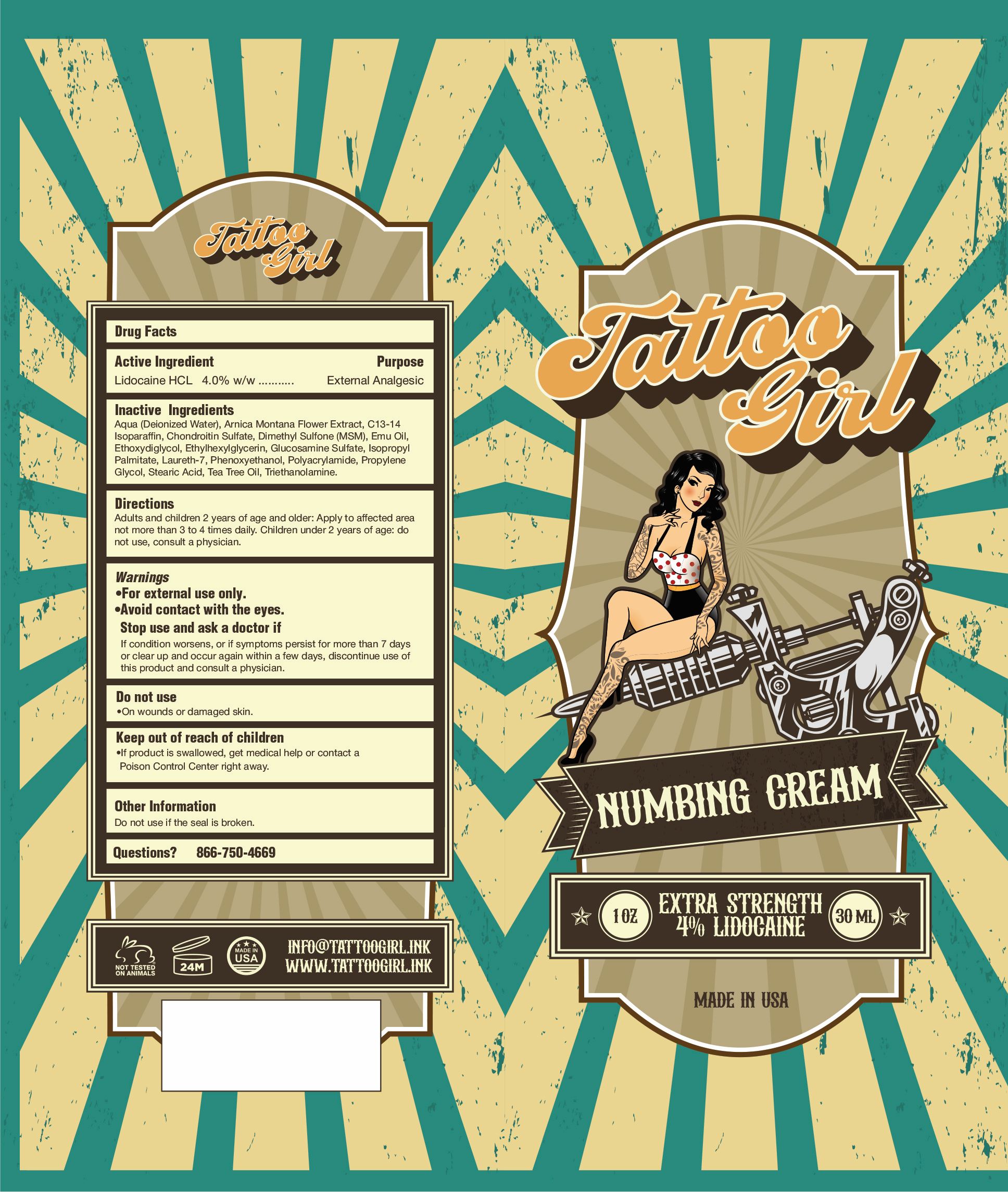 Tattoogirl Numbing Cream- Images NDC70171-0021