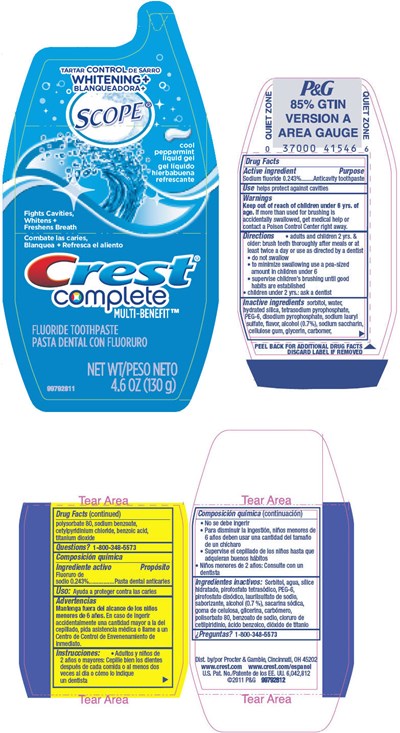 FDA Label for Crest Complete Multi-benefit Tartar Control Whitening ...