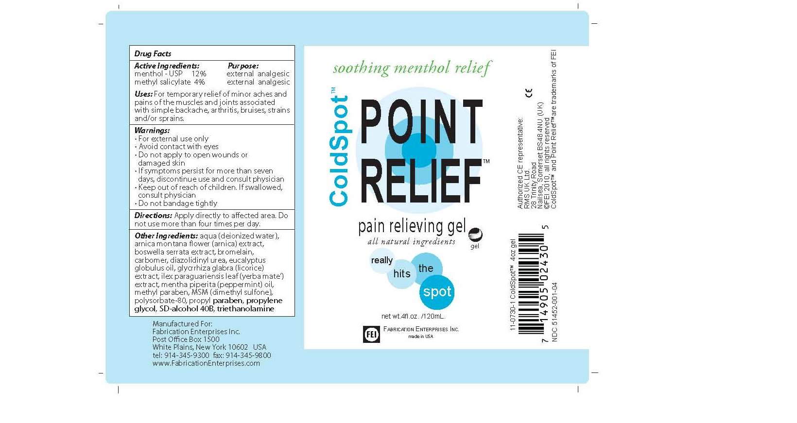 NDC RxNorm Crosswalk 51452-001 Cold Spot Point Relief