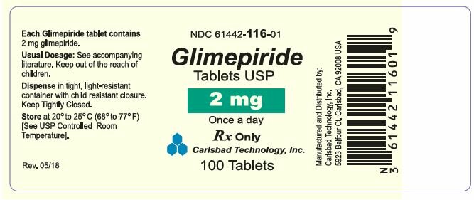 Glimepiride Tablet- Images NDC61442-117