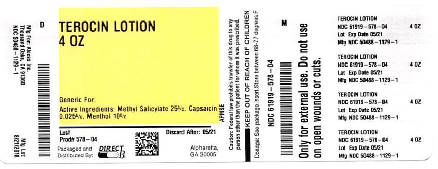 NDC 61919-578 New Terocin Lotion Topical