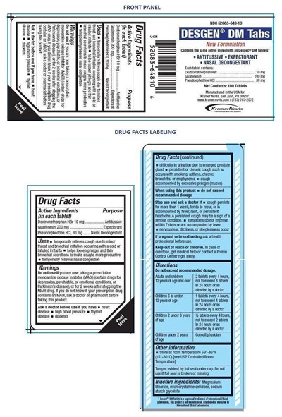 Desgen Dm Tabs- Images NDC52083-648
