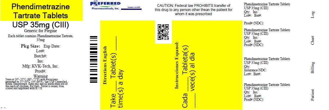 Phendimetrazine Tartrate Tablet- Images NDC68788-7236