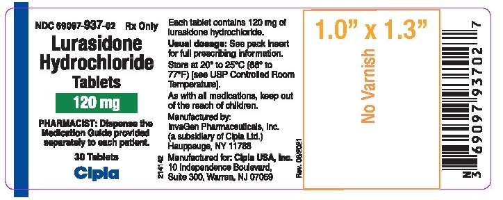 NDC Package 69097-938-02 Lurasidone Hydrochloride Tablet, Film Coated Oral