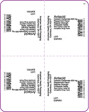 Label Antacid Peppermint Flavour Regular Strength Tablet, Chewable Oral ...