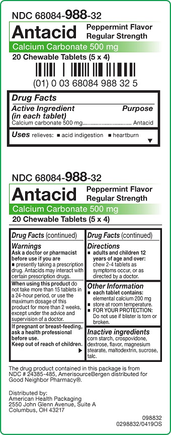 Antacid Tablet, Chewable- Images NDC68084-988