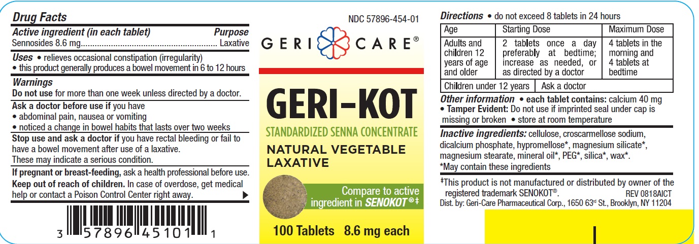 NDC 57896-454 Geri-kot Tablet Oral