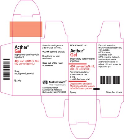 NDC 63004-8710 Acthar Repository Corticotropin