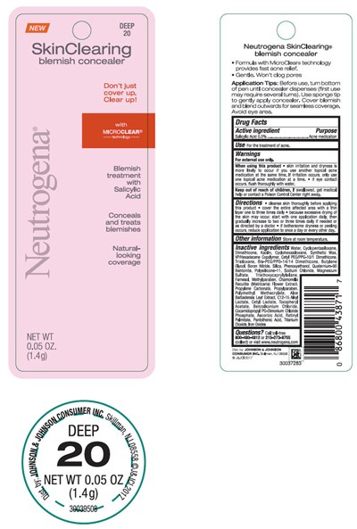 FDA Label for Neutrogena Skin Clearing Blemish Concealer - Deep 20 ...