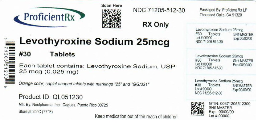 NDC 71205-512 Levothyroxine Sodium Tablet Oral Label Information ...