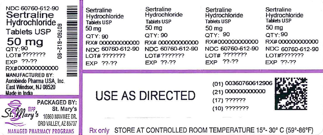 Sertraline Hydrochloride Product Images - NDC 60760-612
