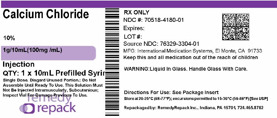 Calcium Chloride Injection- Images NDC70518-4180