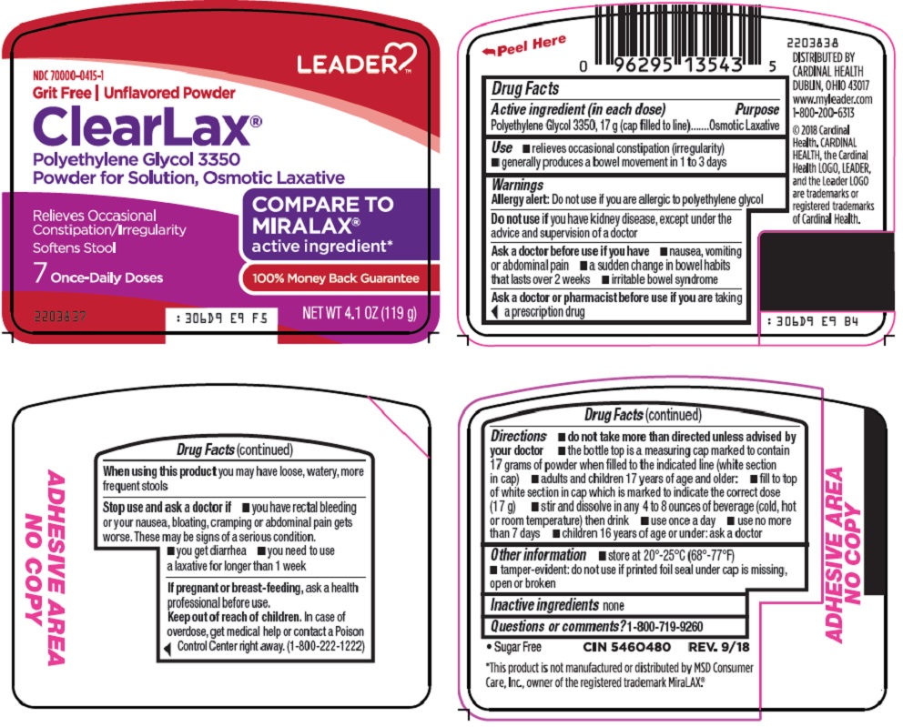 NDC 70000-0415 Leader Clearlax Polyethylene Glycol 3350