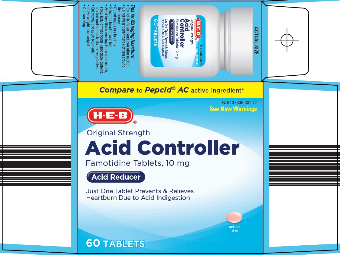 NDC 37808-301 Acid Controller Tablet, Film Coated Oral