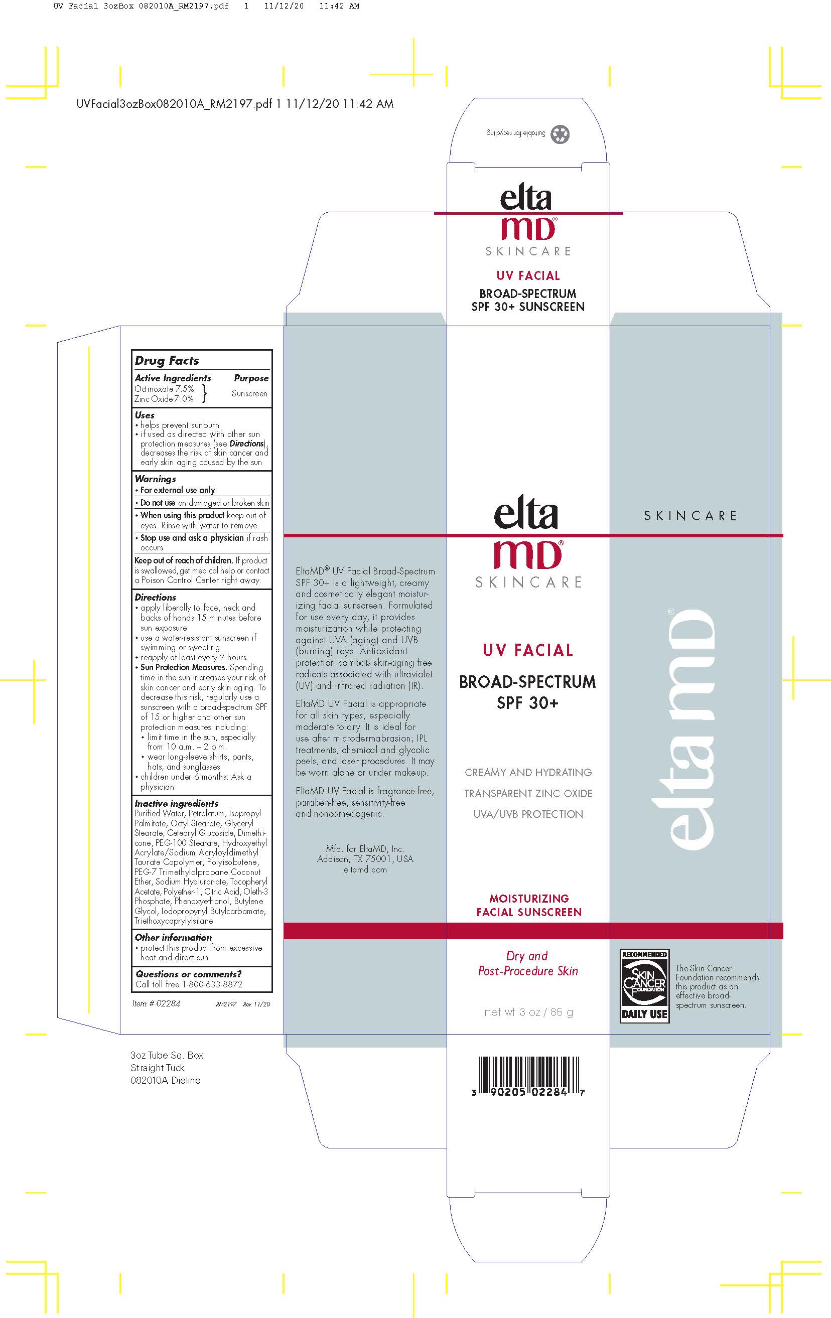 Label and Warnings 72043-2283 Eltamd Uv Facial Spf30 Plus Lotion Topical