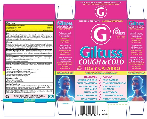 NDC 58552-331 Giltuss Cough And Cold Tablet Oral