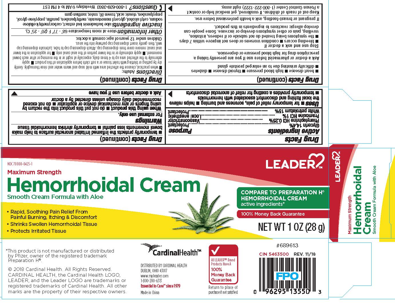 Hemorrhoidal Cream- Images NDC70000-0425