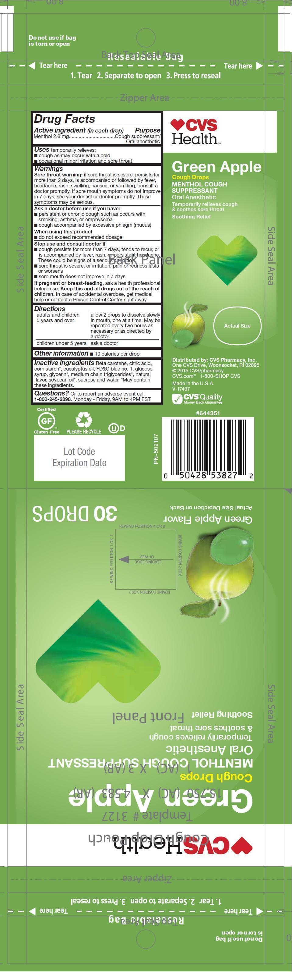 NDC 59779-639 Green Apple Cough Drops Label Information - Details ...
