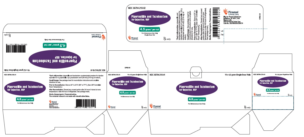 NDC 66794-218 Piperacillin And Tazobactam Piperacillin And Tazobactam