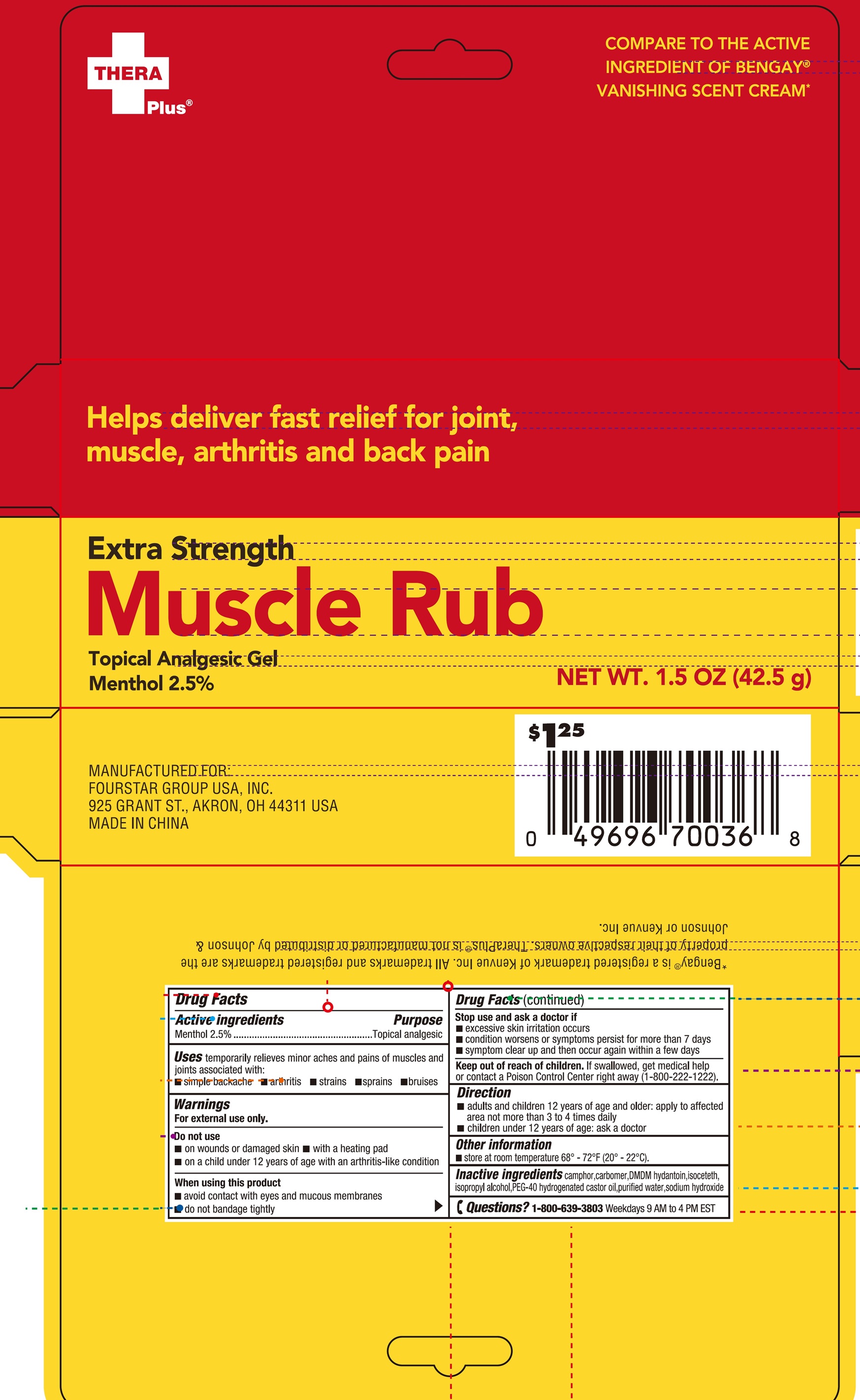 Product Images Thera Plus Extra Strength Muscle Rub Topical Analgesic ...