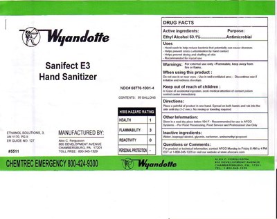 Product Images Wyandotte Sanifect E3 Photos - Packaging, Labels ...