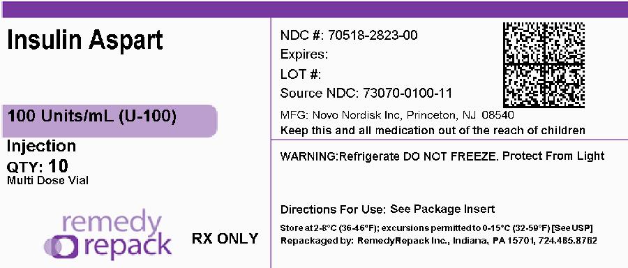 NDC 70518-2823 Insulin Aspart Injection, Solution Intravenous; Subcutaneous