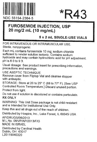 NDC 55154-2364 Furosemide Injection, Solution Intramuscular; Intravenous