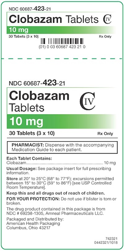 NDC 60687-423 Clobazam Clobazam