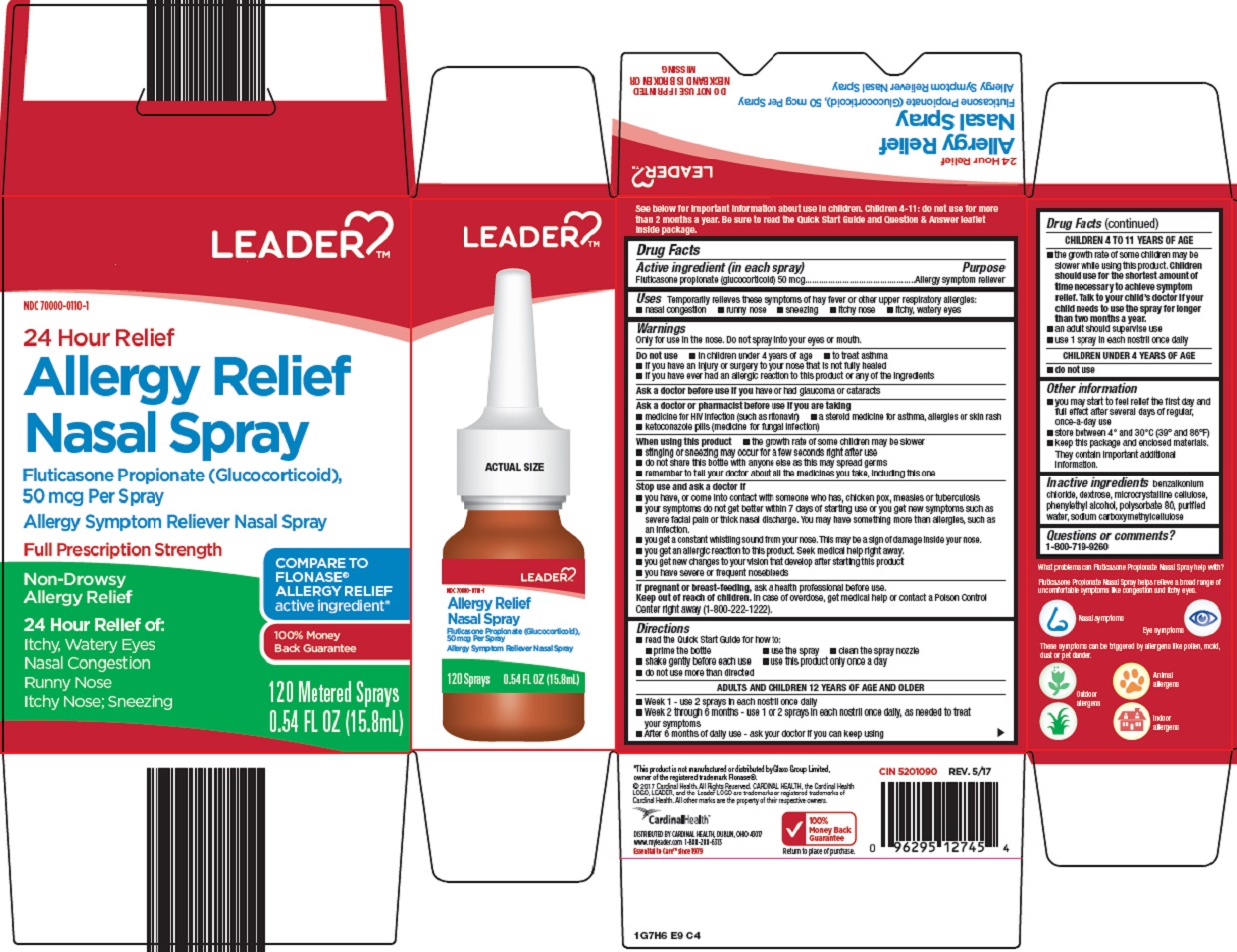NDC 70000-0110 Leader Allergy Relief Nasal Spray, Metered Nasal