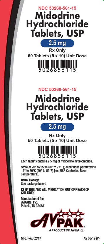 Midodrine Hydrochloride Product Images - NDC 50268-562