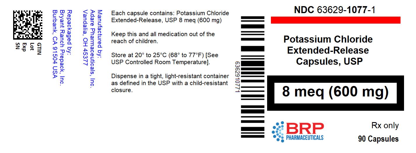 NDC 63629-1077 Potassium Chloride Capsule, Extended Release Oral
