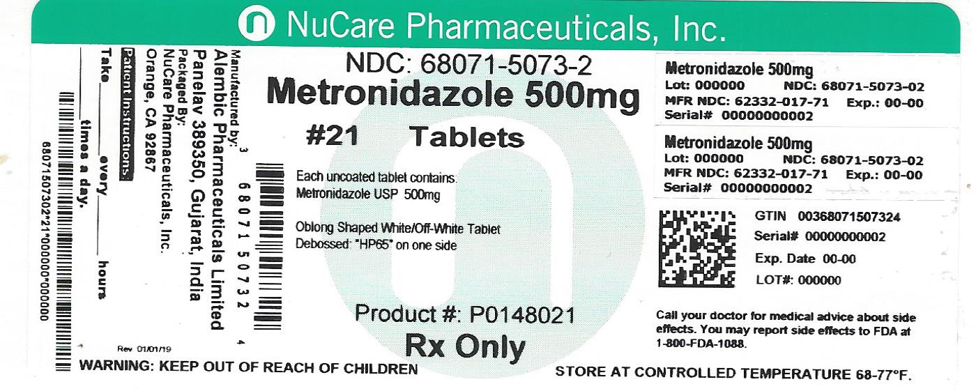 Metronidazole Tablet- Images NDC68071-5073