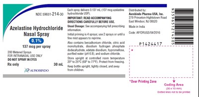 Azelastine Hydrochloride FDA Label - NDC 59651-214