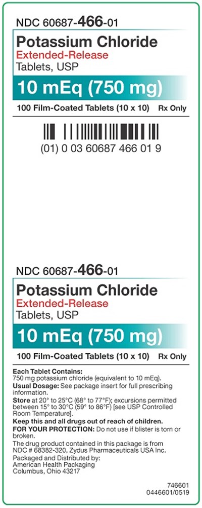 NDC 60687-466 Potassium Chloride Potassium Chloride