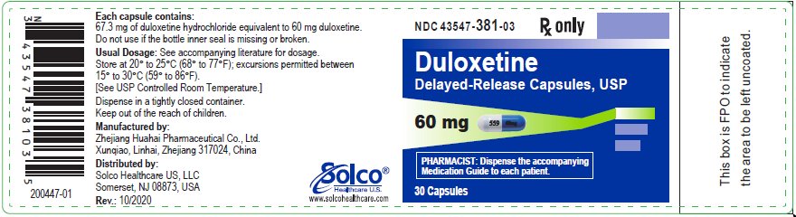 Duloxetine Capsule, Delayed Release- Images NDC43547-381