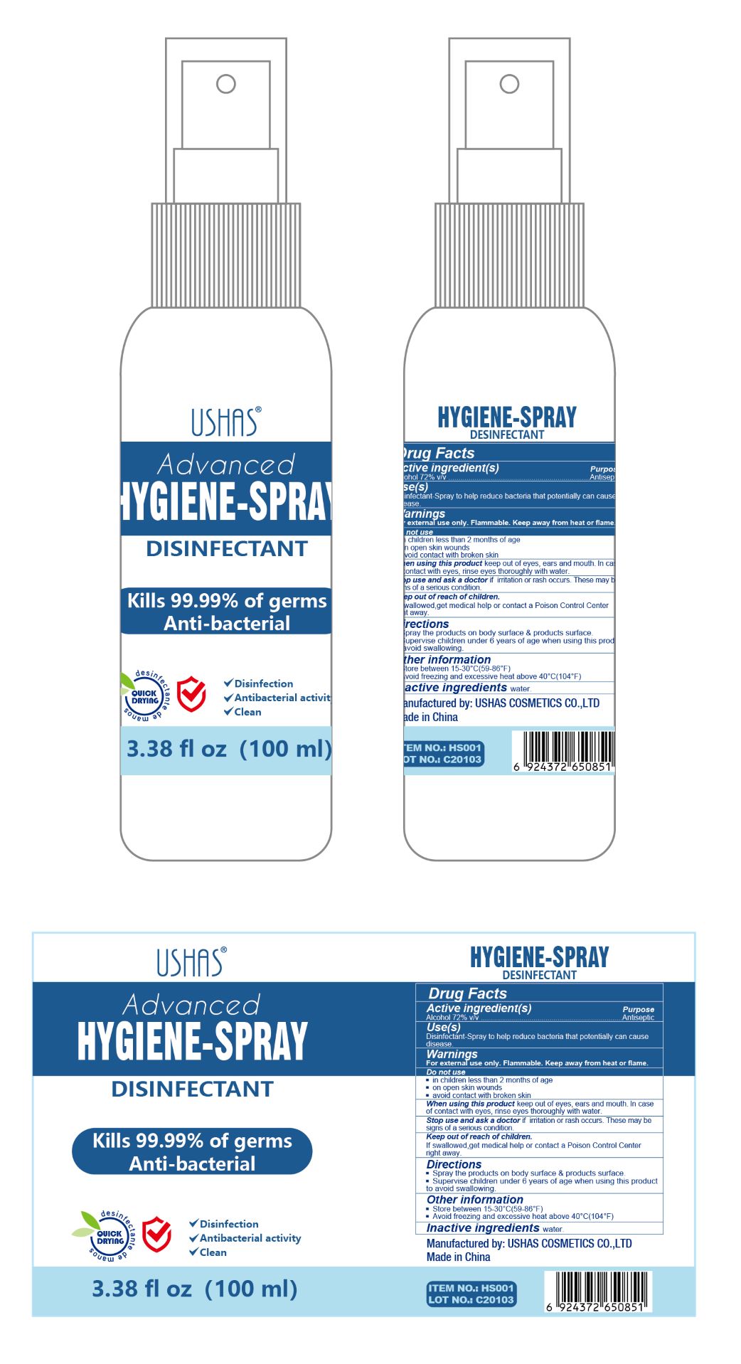 NDC 73962-001 Hygiene-spray Disinfectant Alcohol