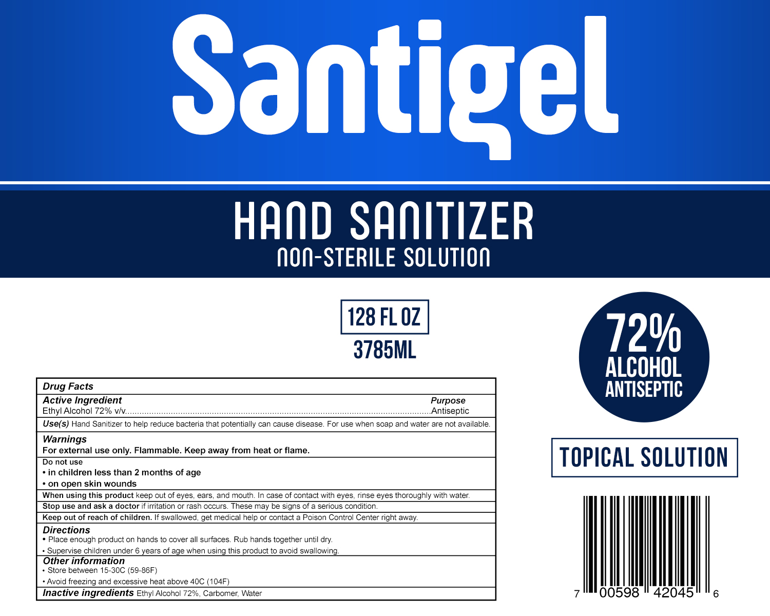 Santigel Product Images - NDC 74786-000